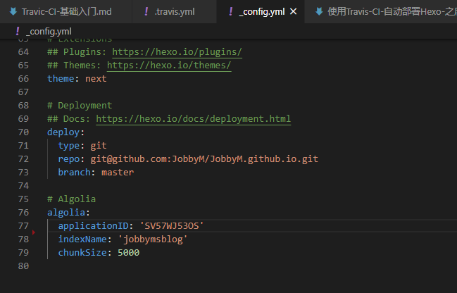 使用Travis CI 自动部署Hexo 之后续维护 | JobbyM's Blog